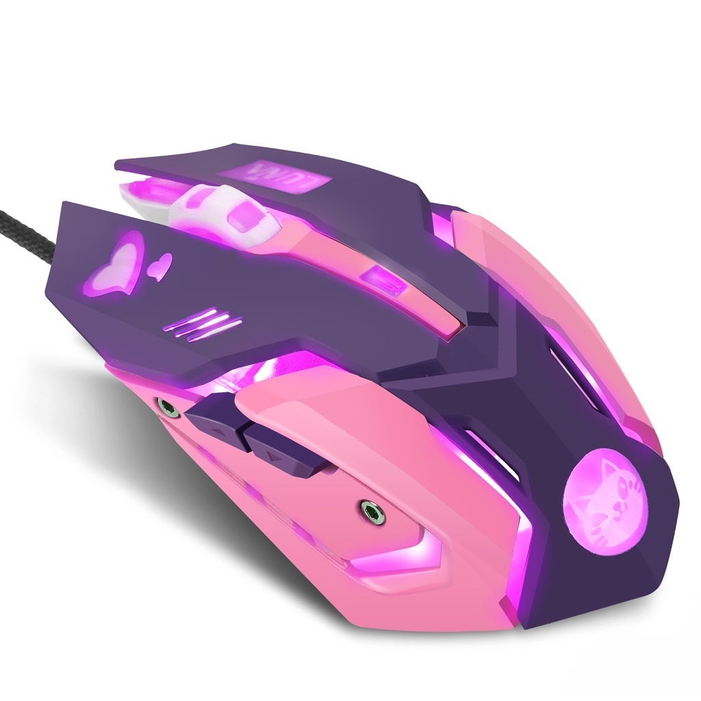 LED Backlight Optical Gaming Mouse Gamer Mouse Pink Mouse Mechanical ...