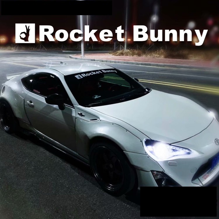 Issued ROCKET Rabbit BUNNY Car Sticker Modified BRZ Wide Body Kit Trendy Storm Turtle Japanese ...
