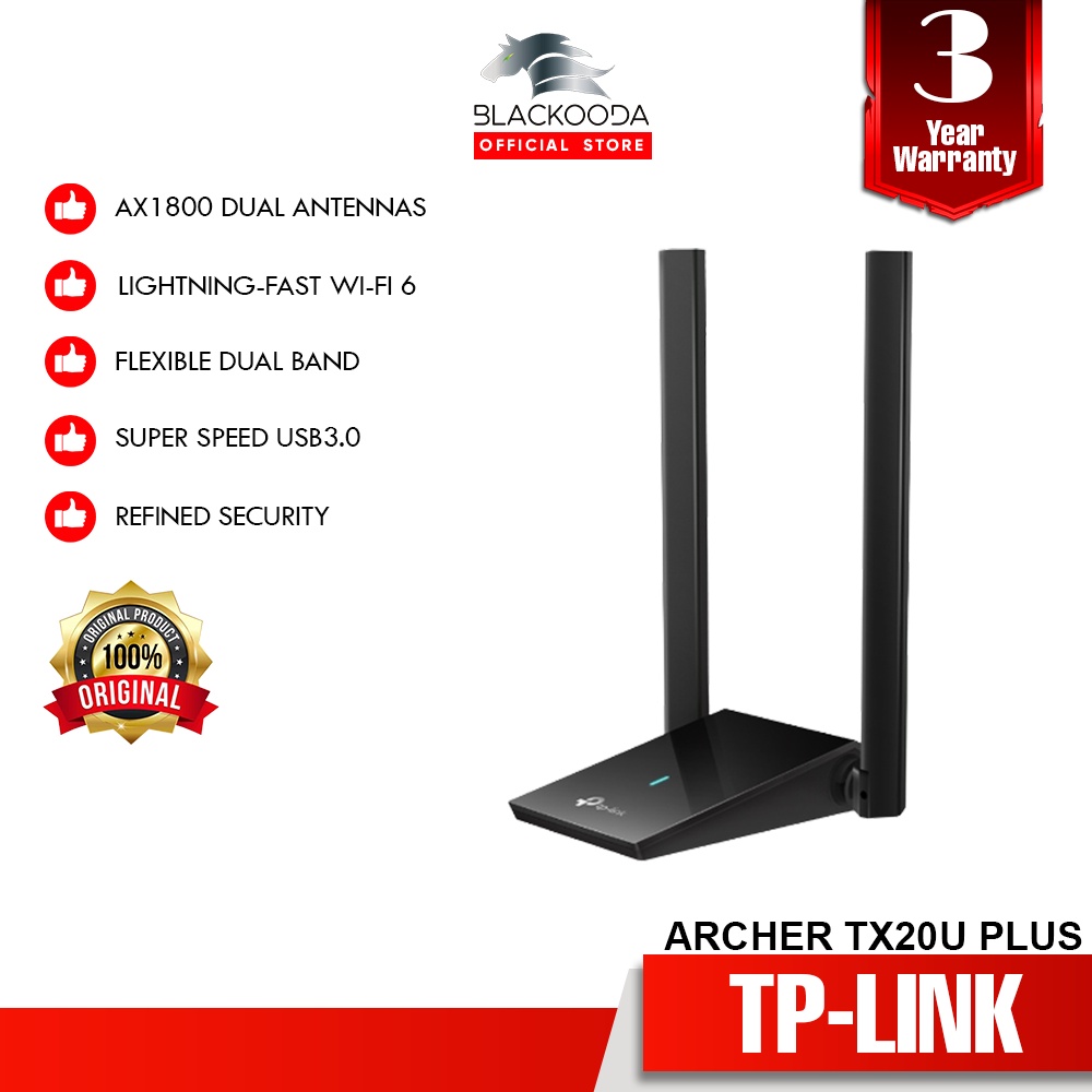 TP-LINK Archer TX20U Plus AX1800 Dual Antennas High Gain Wireless USB ...
