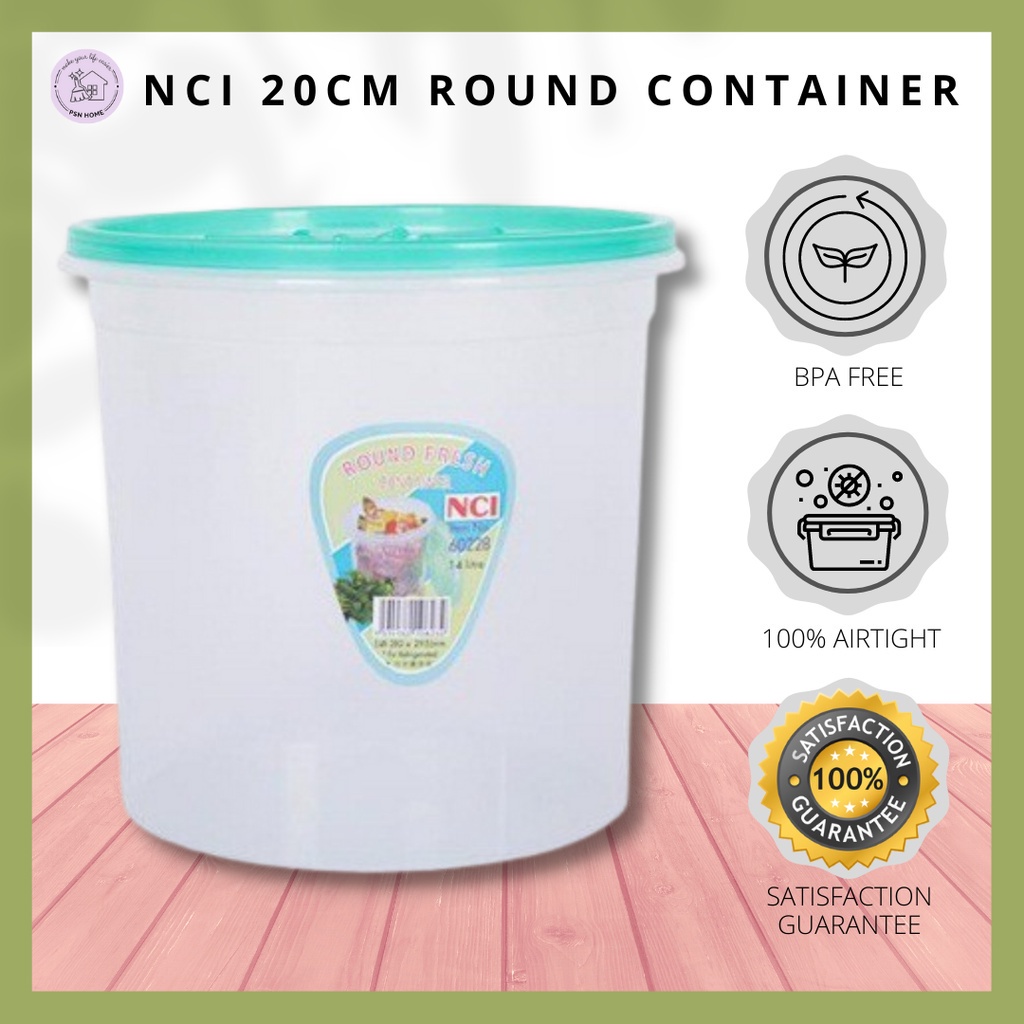 NCI 20 CM 4.5Lit Round Container Storage Bekas Plastik Bulat | Shopee ...