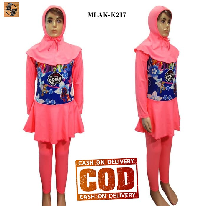 Children's Swimsuit 6-10 Years Muslim Little Pony Character | Shopee ...