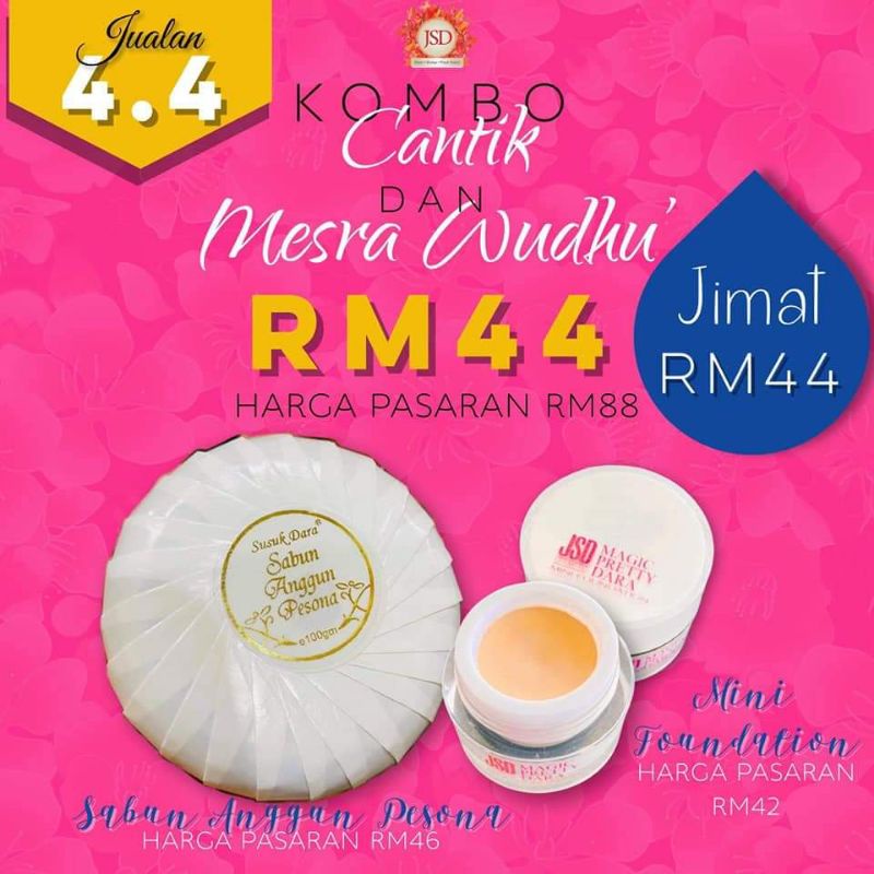 JSD💞Original HQ💜Combo Cantik Less 50% Anggun Pesona+Foundation🔥With Free Gift🔥 | Shopee Malaysia