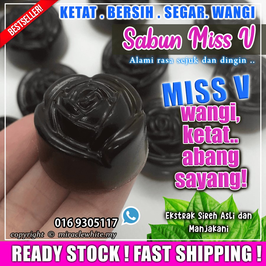 Sabun Miss V Perapat Esktrak Sireh Asli & Manjakani Tester 8gram ...