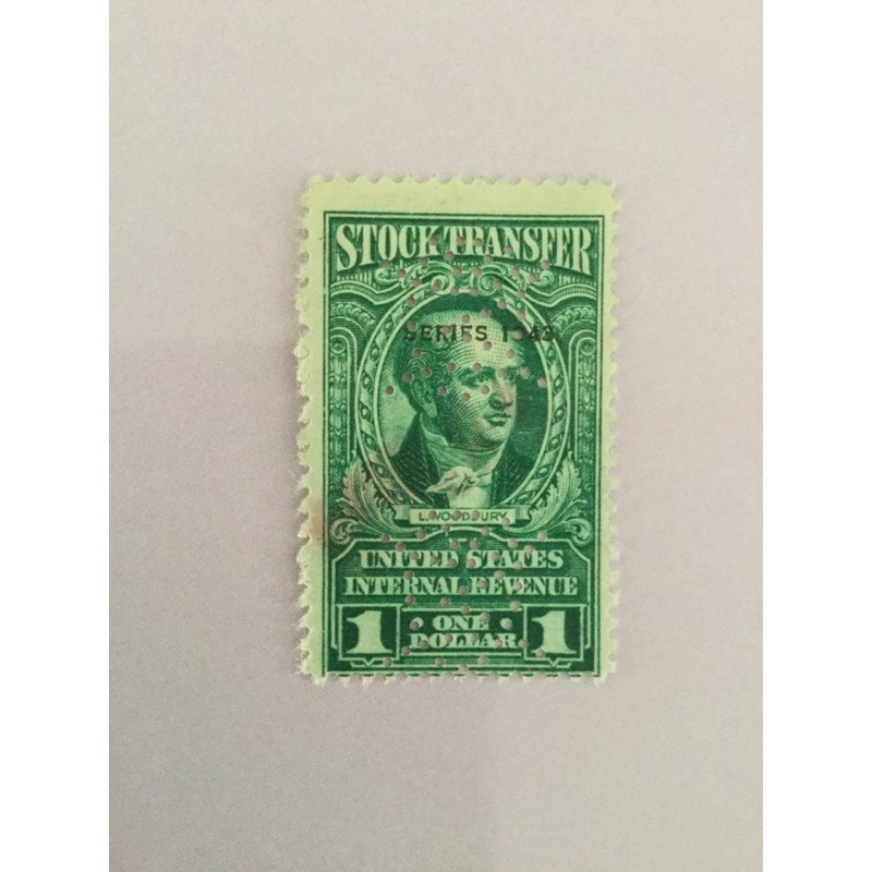 USA Stock Transfer Stamp Series 1943. $1 Perfin. | Shopee Malaysia