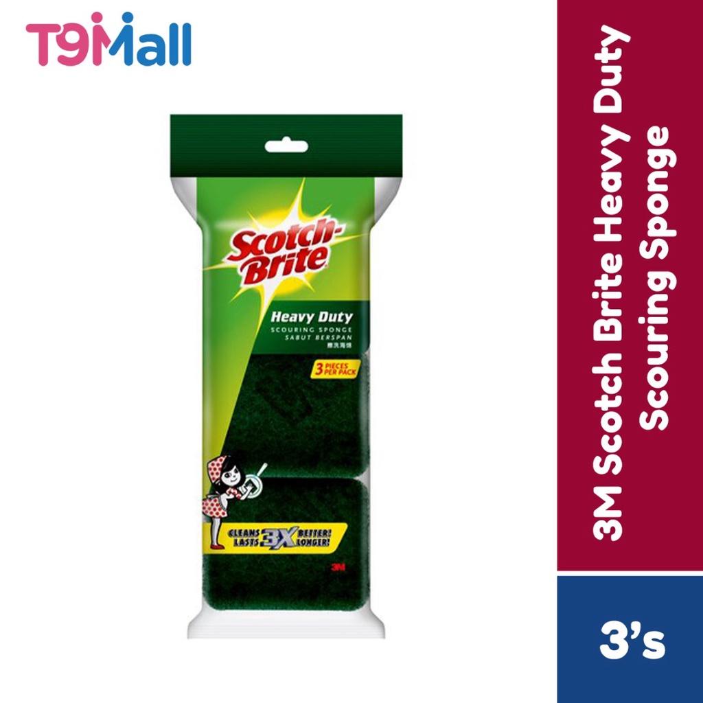 3M Scotch Brite Heavy Duty Scouring Sponge (3's) | Shopee Malaysia