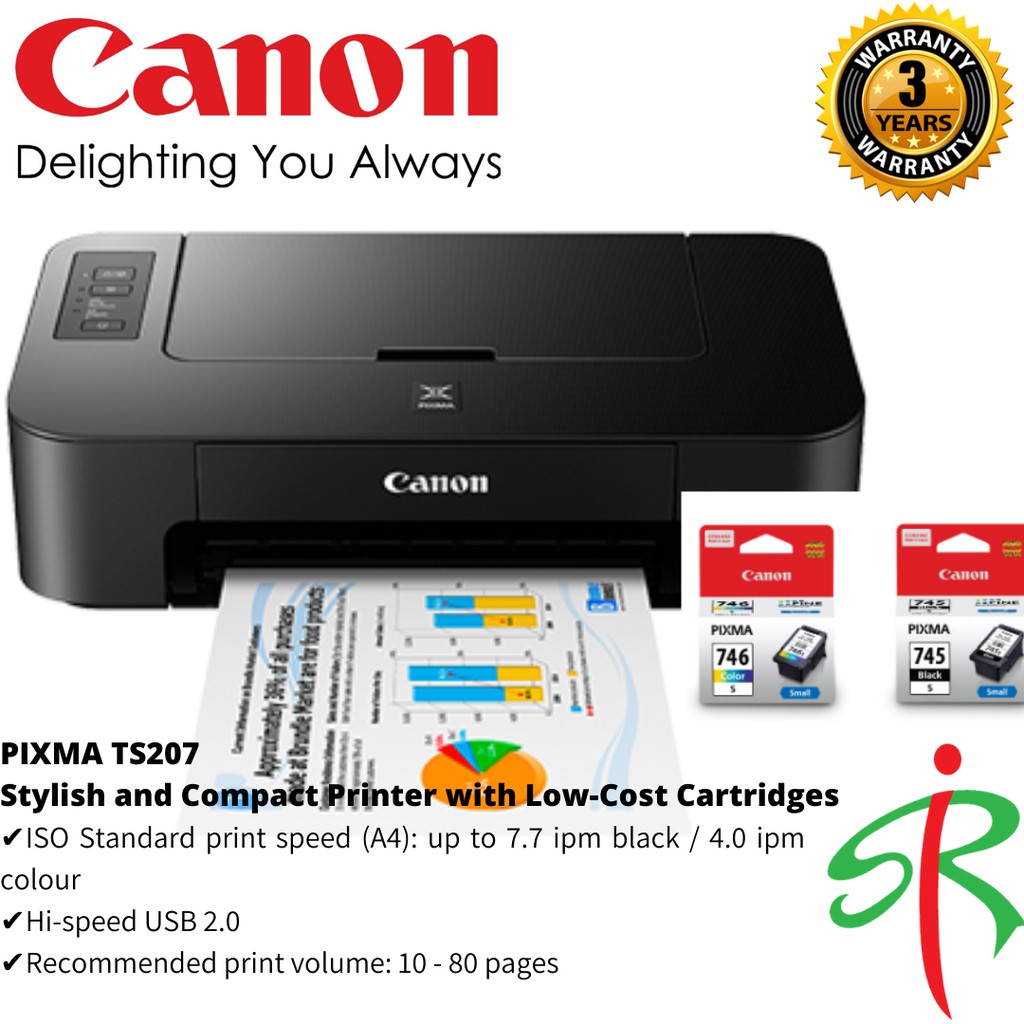 Canon PIXMA TS207 Photo Single Function Inkjet Printer | Shopee Malaysia