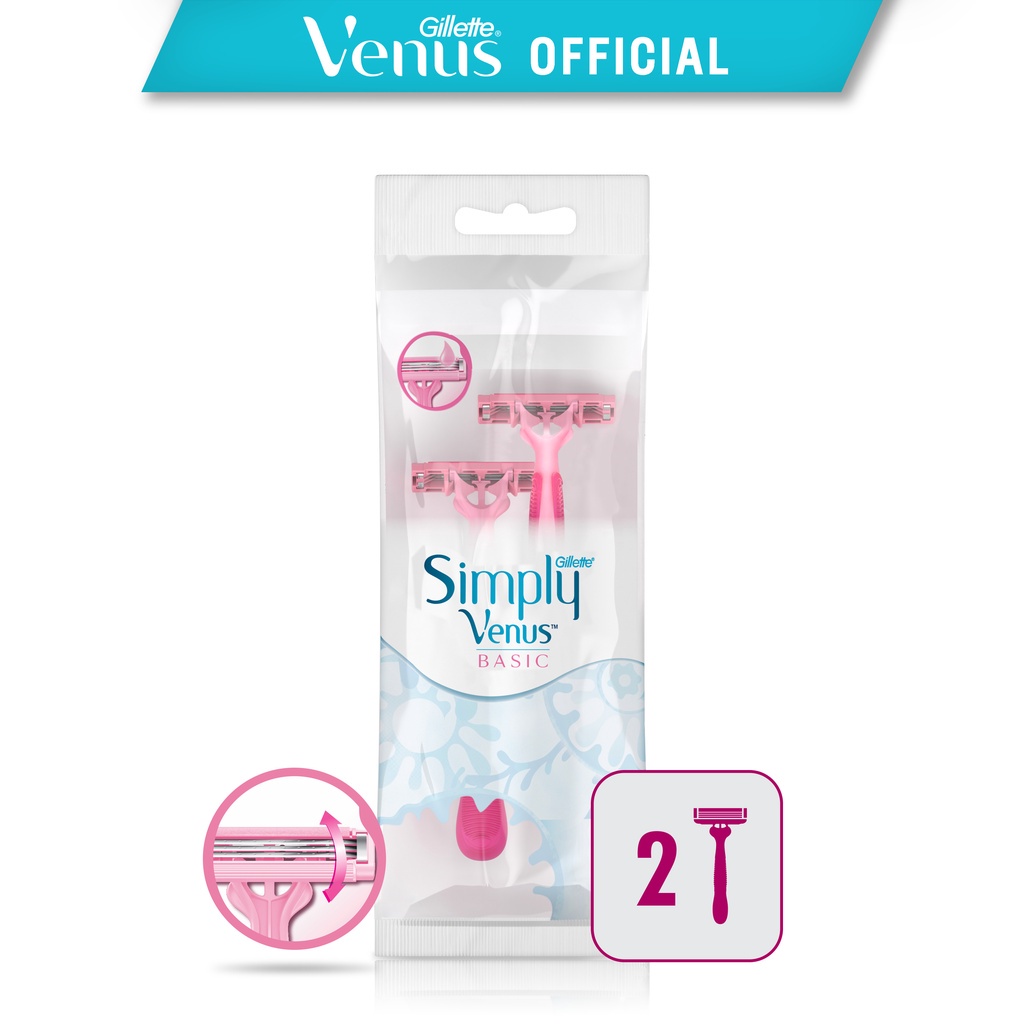 Gillette Venus Simply Basic 2 Disposable Razors | Shopee Malaysia