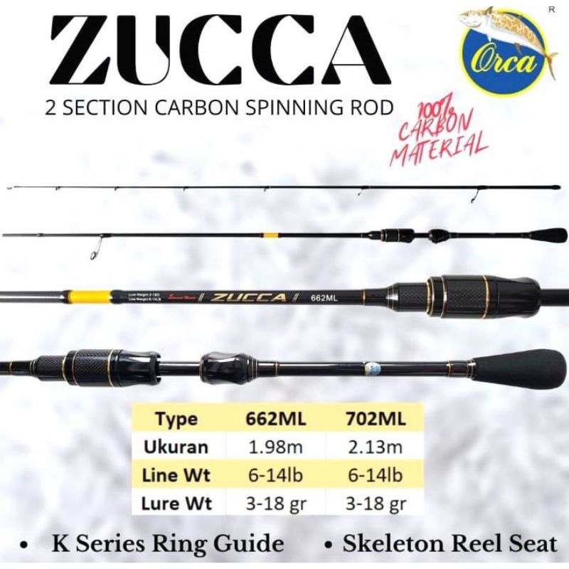 Orca ZUCCA SPINNING Fishing Rod 662ML 702ML | Shopee Malaysia