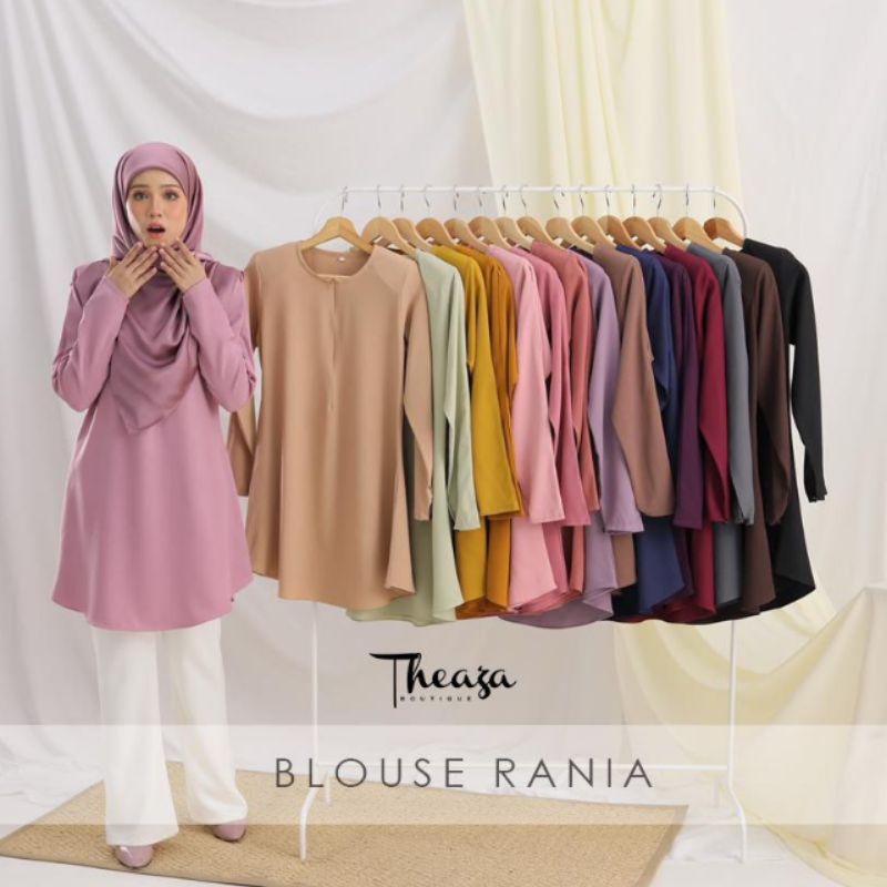 Blouse Plain Rania Part 1 (Ada Zip Di Kiri Dan Kanan Bahu) | Shopee ...