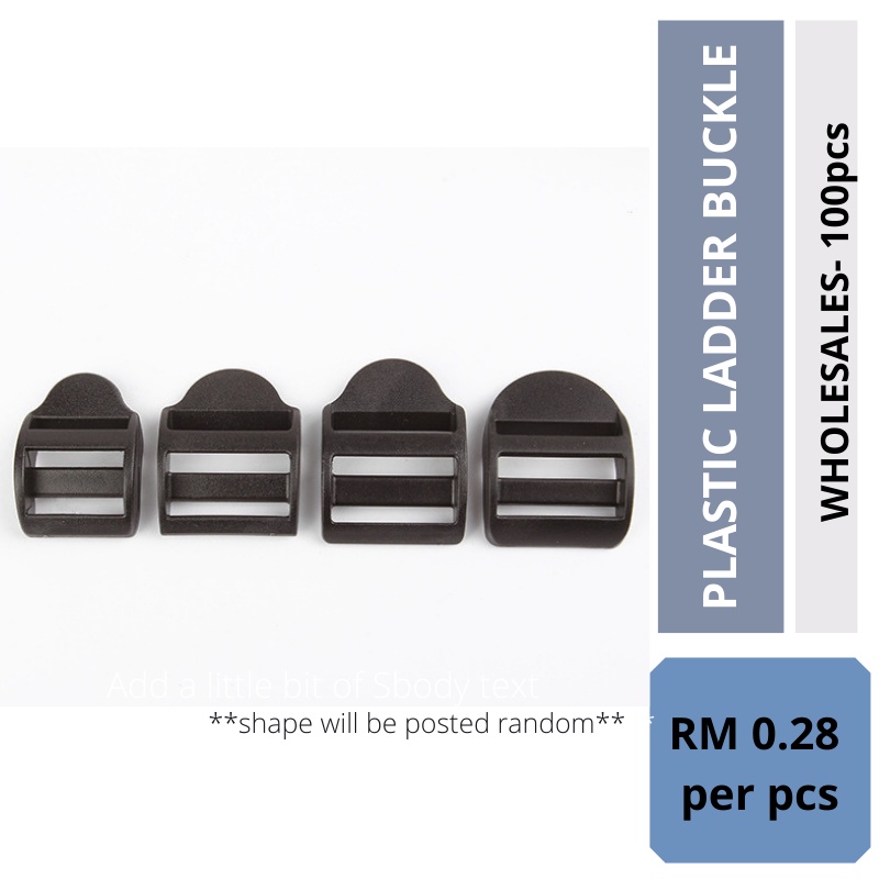 [WHOLESALES 100pcs] 1" (25mm) PLASTIC LADDER BUCKLE* PLL-Black Colour ...