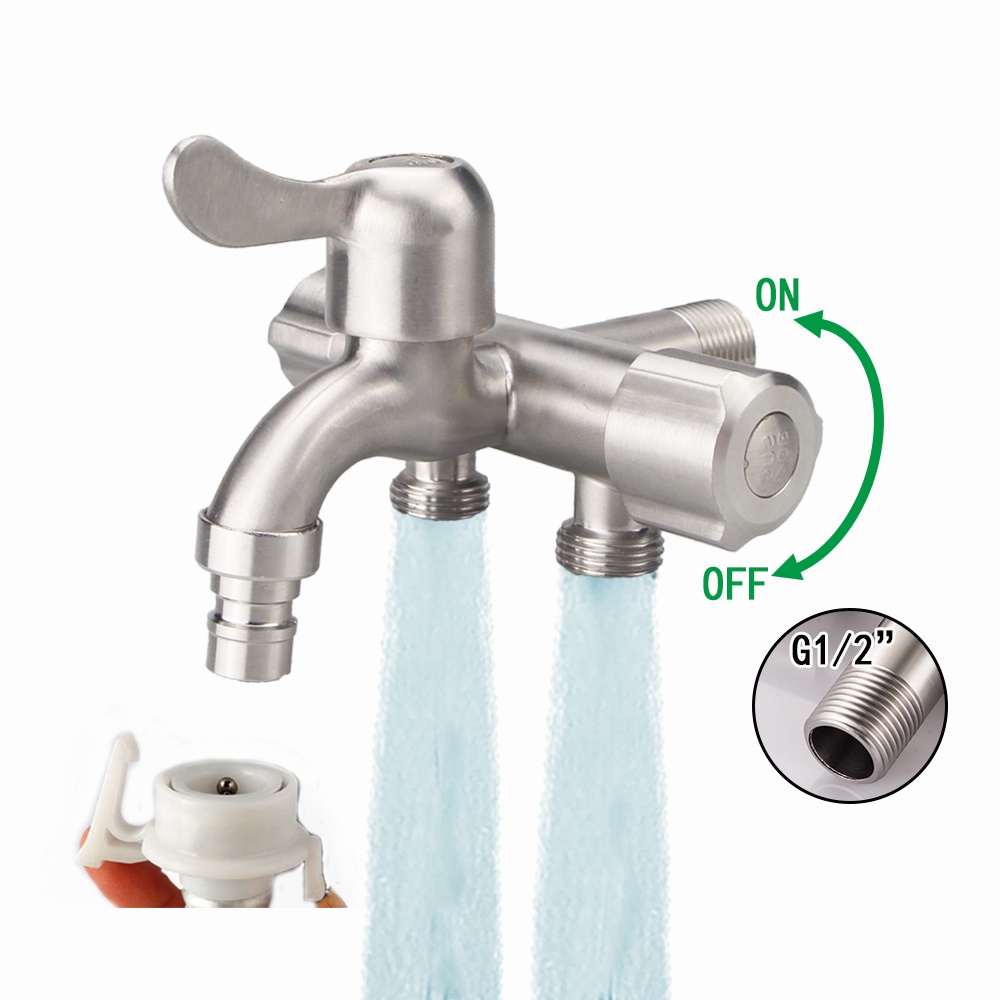 BAOKEMO Bathroom Faucet fj3cs Stainless Steel Three Way Multifunctional ...