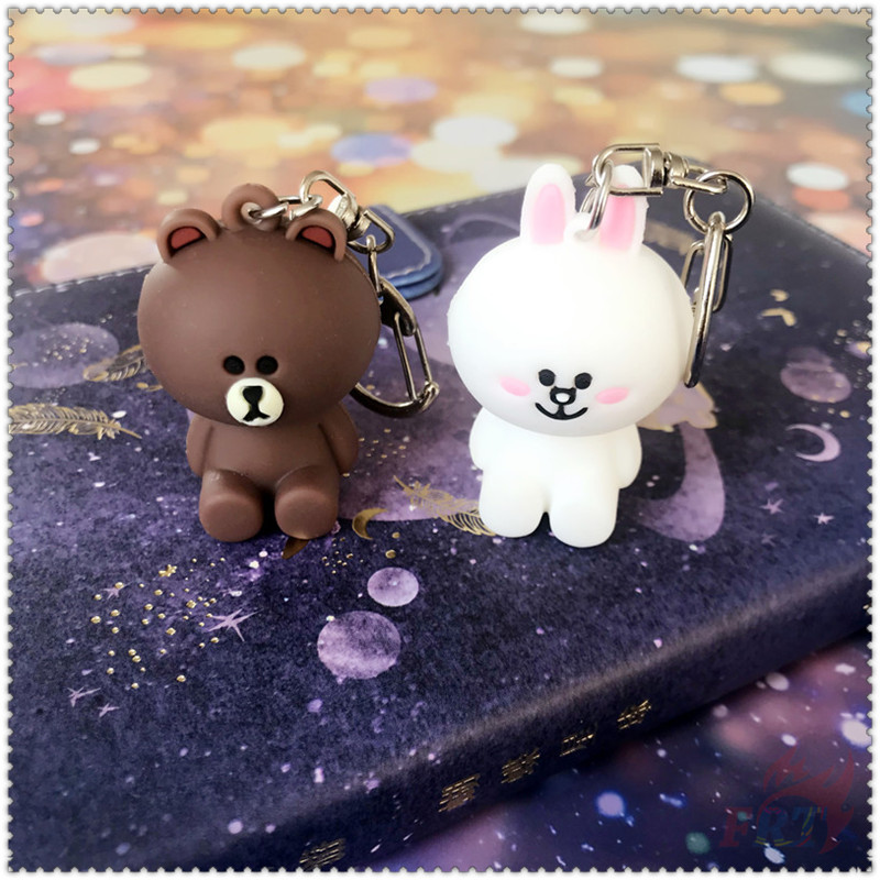 Bear & Rabbit Couple Keychains 1Pc Cute KeyRing Pendant Accessories ...