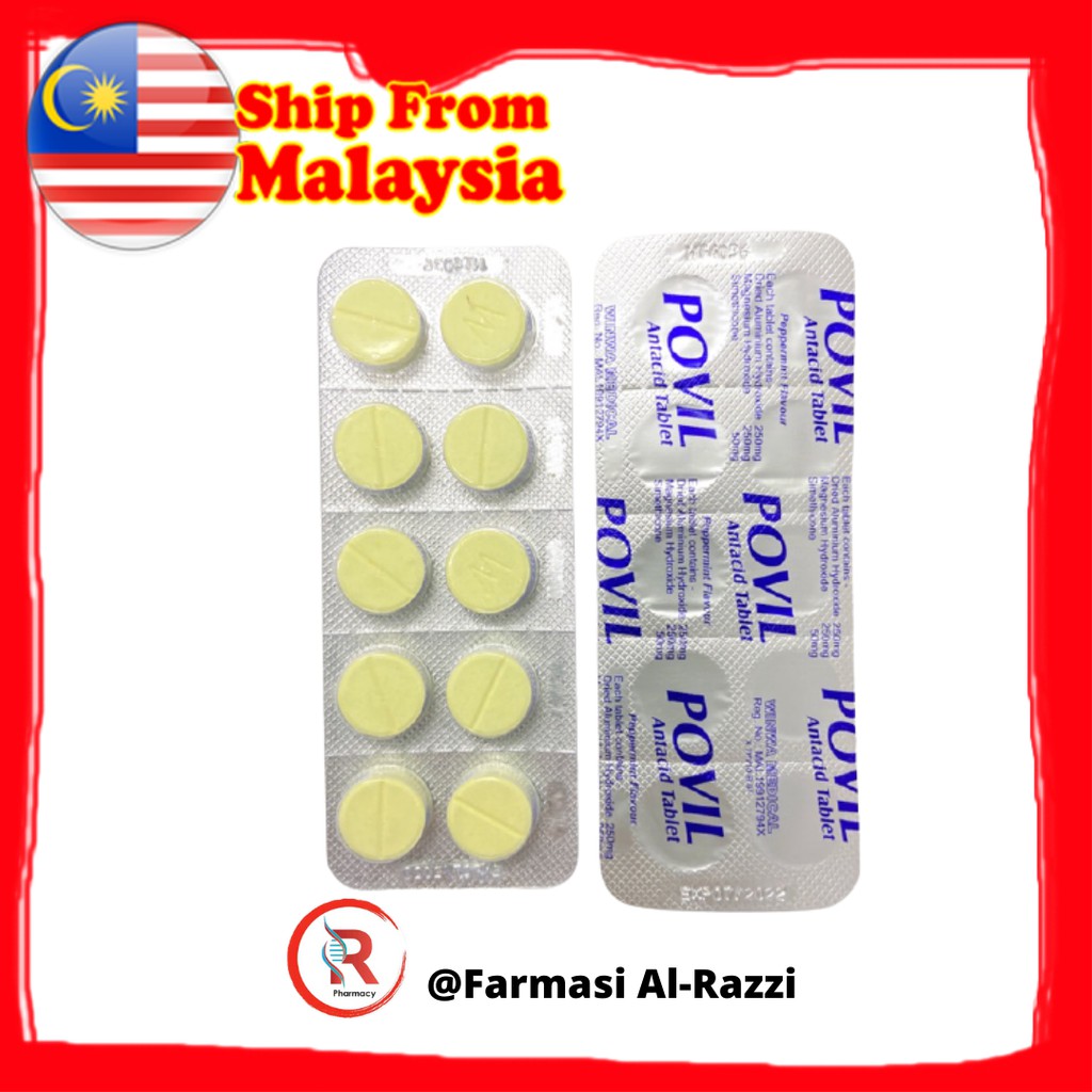 POVIL ANTACID TABLET 10'S (PEPPERMINT FLAVOUR) | Shopee Malaysia