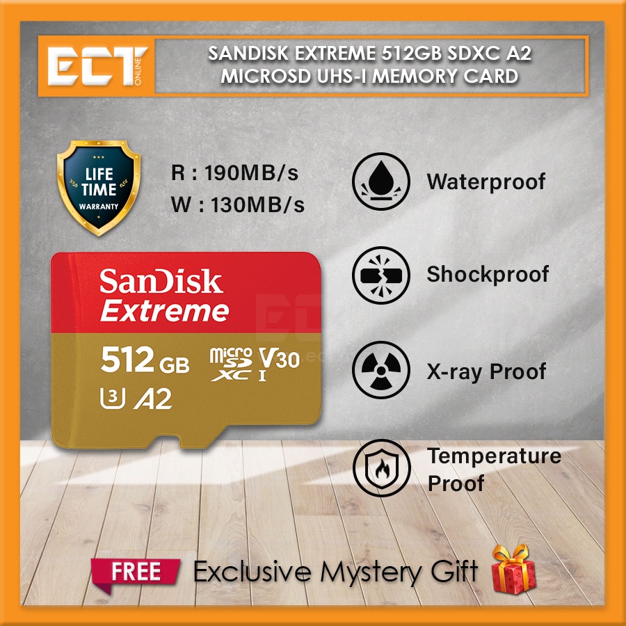 Sandisk Extreme 256GB / 512GB / 1TB SDXC A2 190MB/s microSD UHS-I Memory Card | Shopee Malaysia