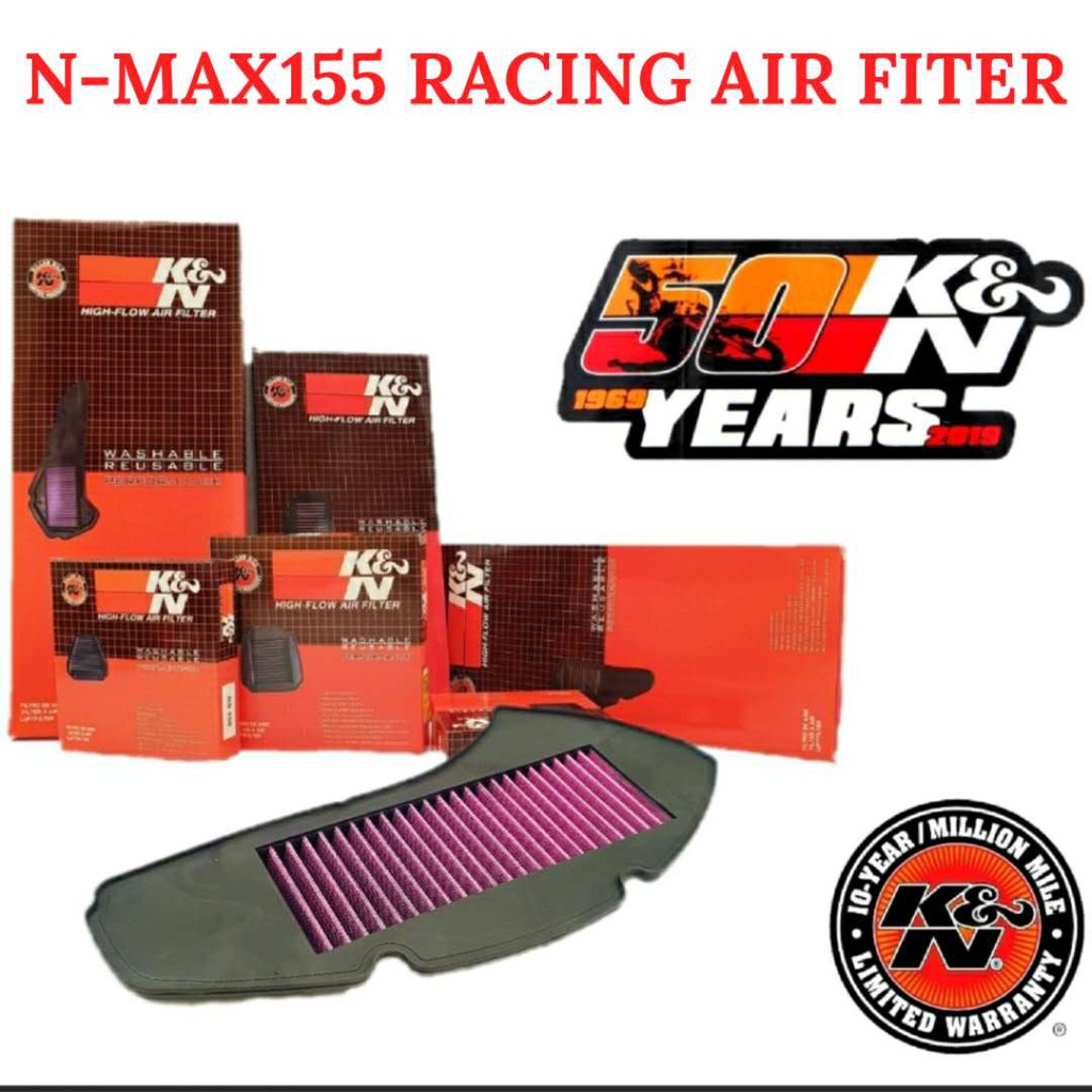 NMAX155 N-MAX155 YAMAHA K&N RACING AIR FILTER ASSY CLEANER 1 SET INTAKE ...
