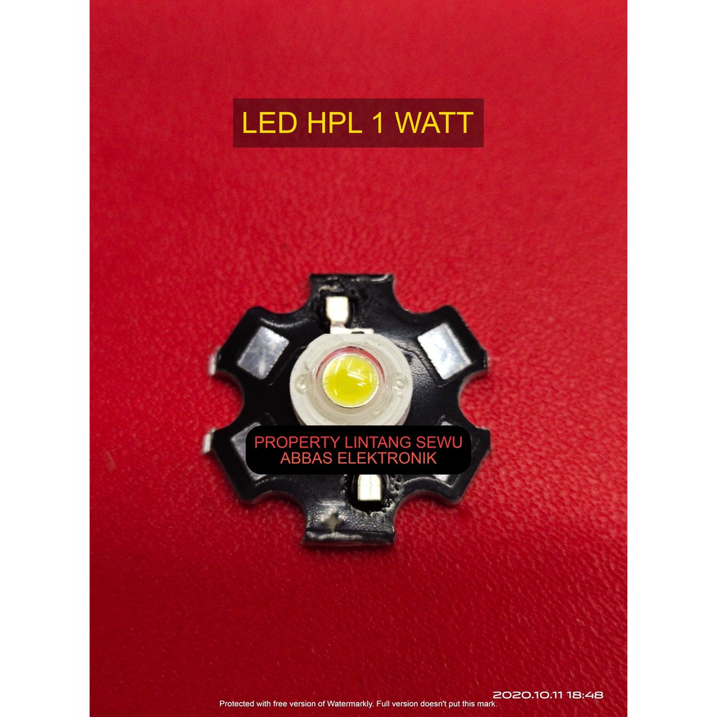 Hpl LED 1W High Power LED 1 Watt COLD WHITE PLUS HEATSIGN HEATING STAR ...