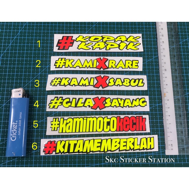 Sticker Cutting Overlapping # Ayat Perkataan ( pantulan & florescent) # ...