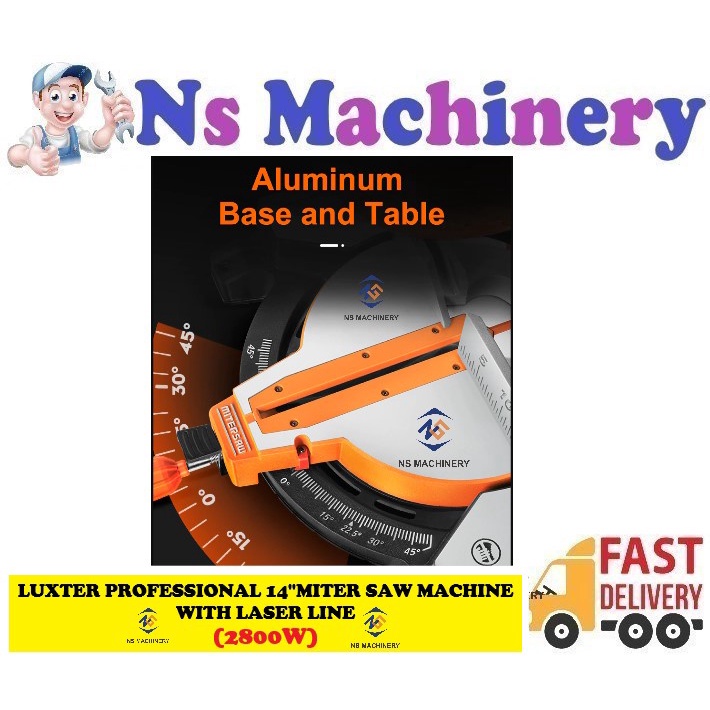 Luxter Professional 14"Miter Saw Woodworking Machine With Laser 2800w ...