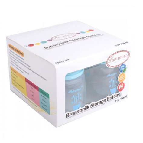 1 Box Autumnz 4PCS Breastmilk Storage Bottle 2oz Autumnz Breastmilk ...