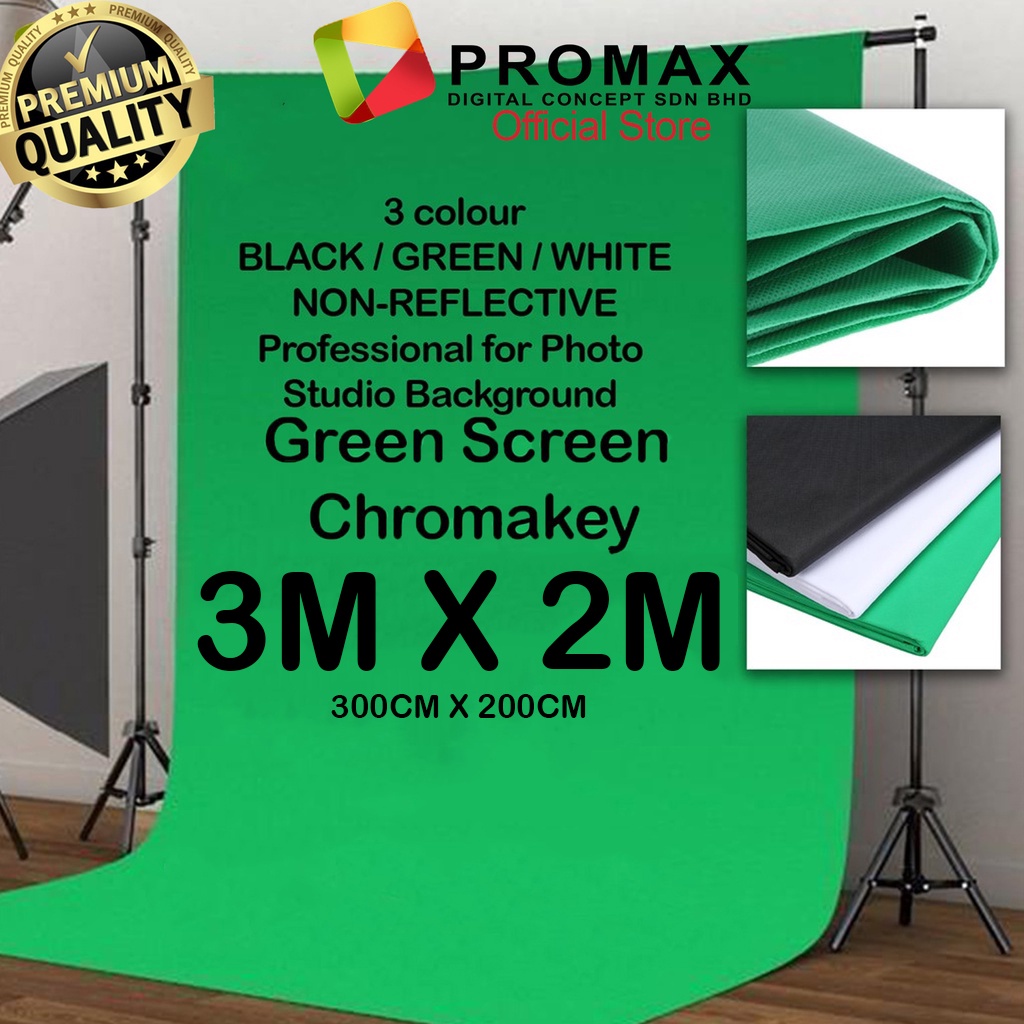 CHEAPEST! Green Screen 3mX1.6m 3mX2m Studio Backdrop Video Photo ...
