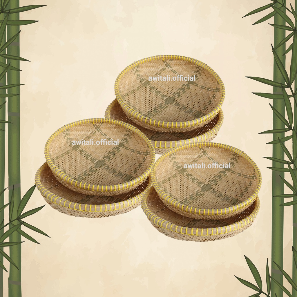 AWITALI Small Bamboo Sifter Perforated Mini Bamboo Woven Container ...
