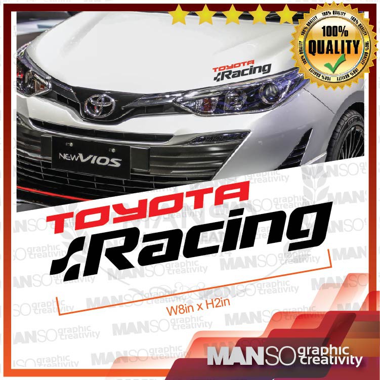 NEW Design TOYOTA RACING Car Sticker Toyota Vios Camry Rav Hilux Altis ...