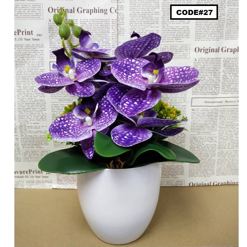 ORKID MINI WARNA BARU ARTIFICIAL DENGAN PASU COMEL CUTE #VIRAL | Shopee ...