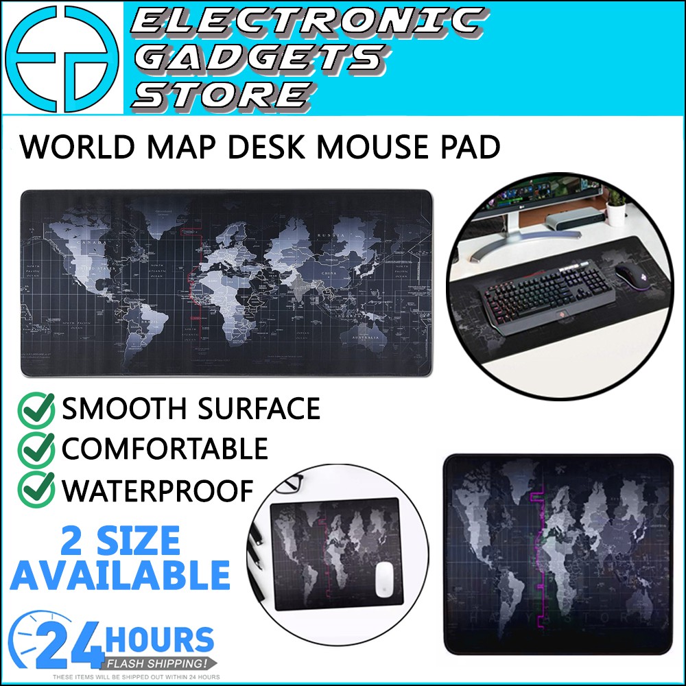 (READY STOCK)World Map Mouse Pad Large Mousepad Gamer Keyboard Mouse ...