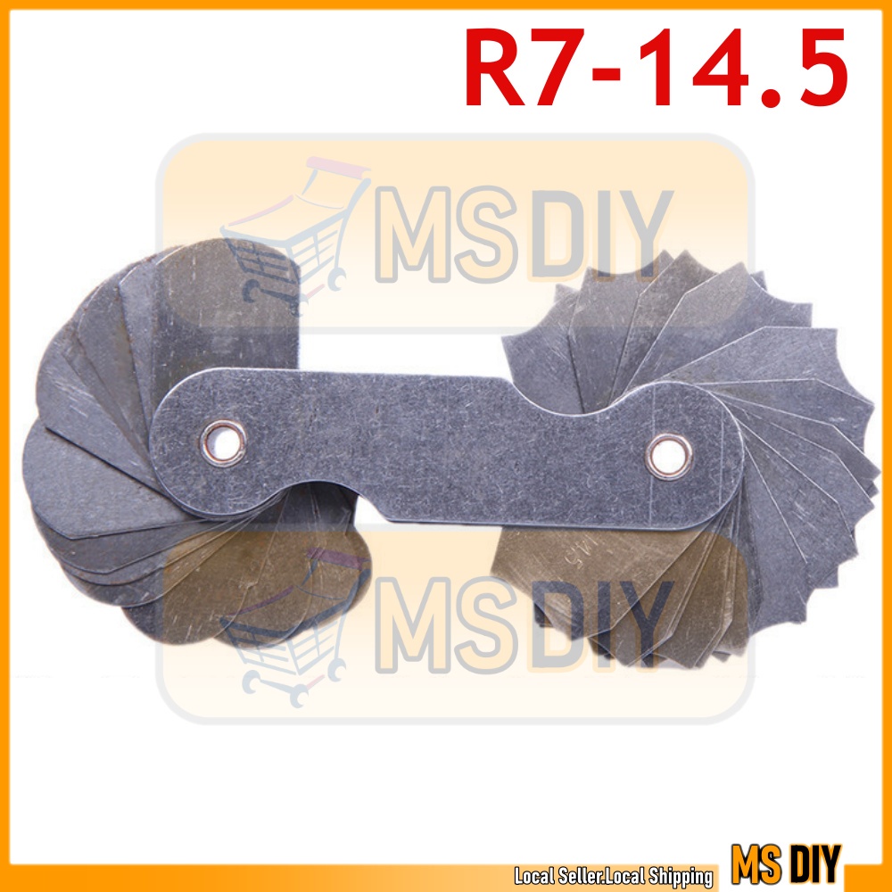 Radius Gauge R1-R80 Metric Feeler Gauge Engine Cylinder Head Curve ...
