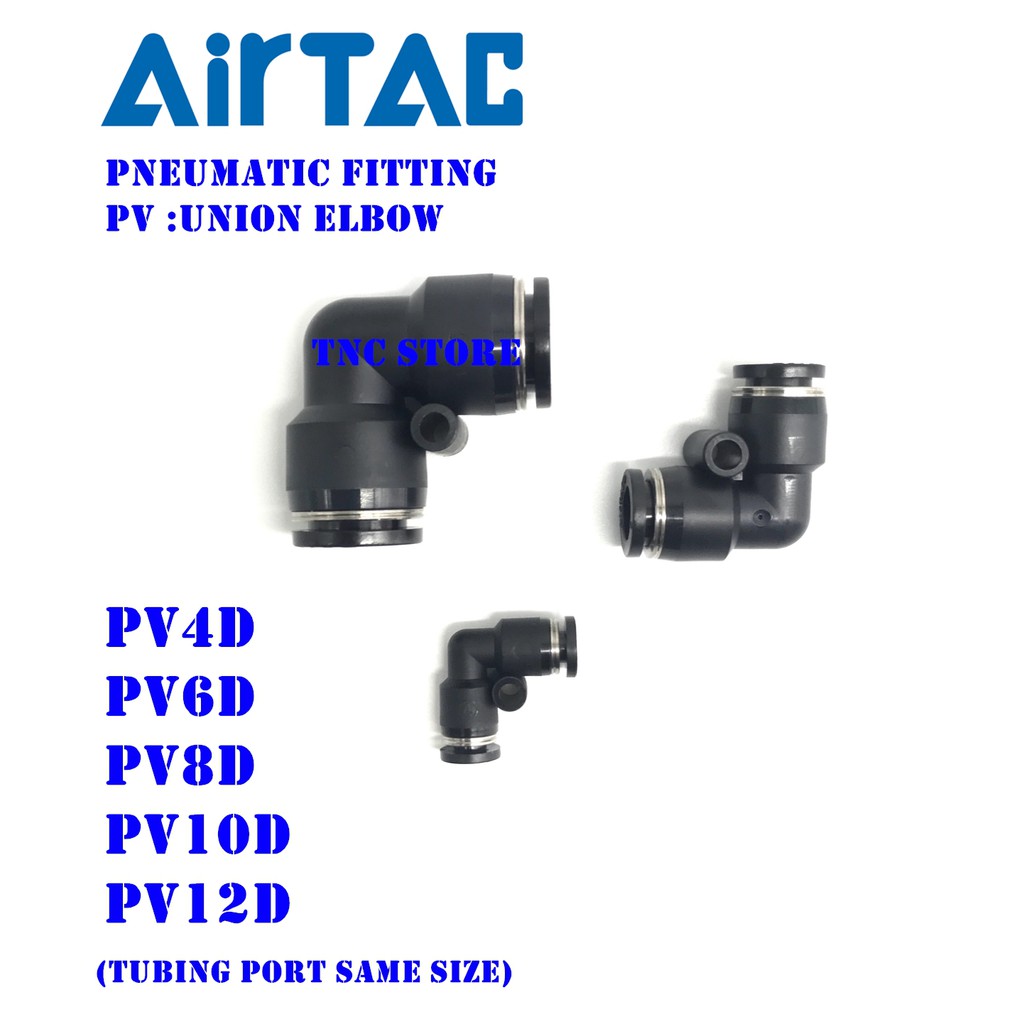 AirTac Pnematic Fitting PV Union Elbow PV4D PV6D PV8D PV10D PV12D 4V210 ...