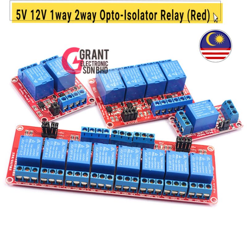 Relay Module 5v 12v 1Channel 2Channel 4Channel 6Channel 8channel with Optocoupler 5V 12V Red ...