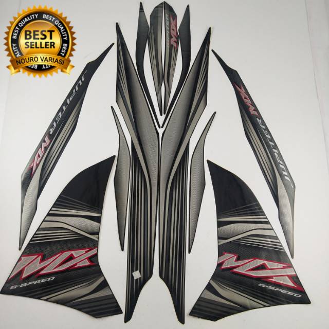 Yamaha Jupiter mx new 135 2012 black motorbike striping stickers, full ...