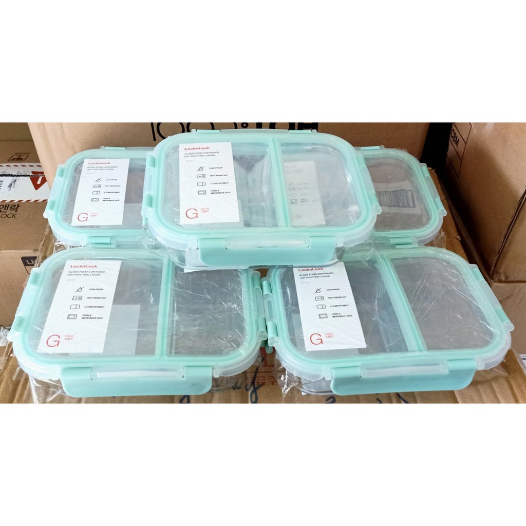 Glass box divided into 2 compartments lock&lock 600ML | Shopee Malaysia