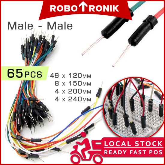 Male To Male | Jumper Wire Cable 40-Wires M-M - 10cm / 20cm / 30cm for ...