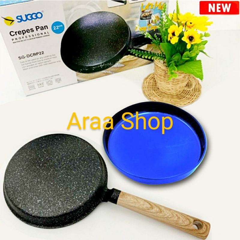 Suggo Crepes Pan + 22cm Dough Container Pan Kwalik Pan Lumpia Skin ...