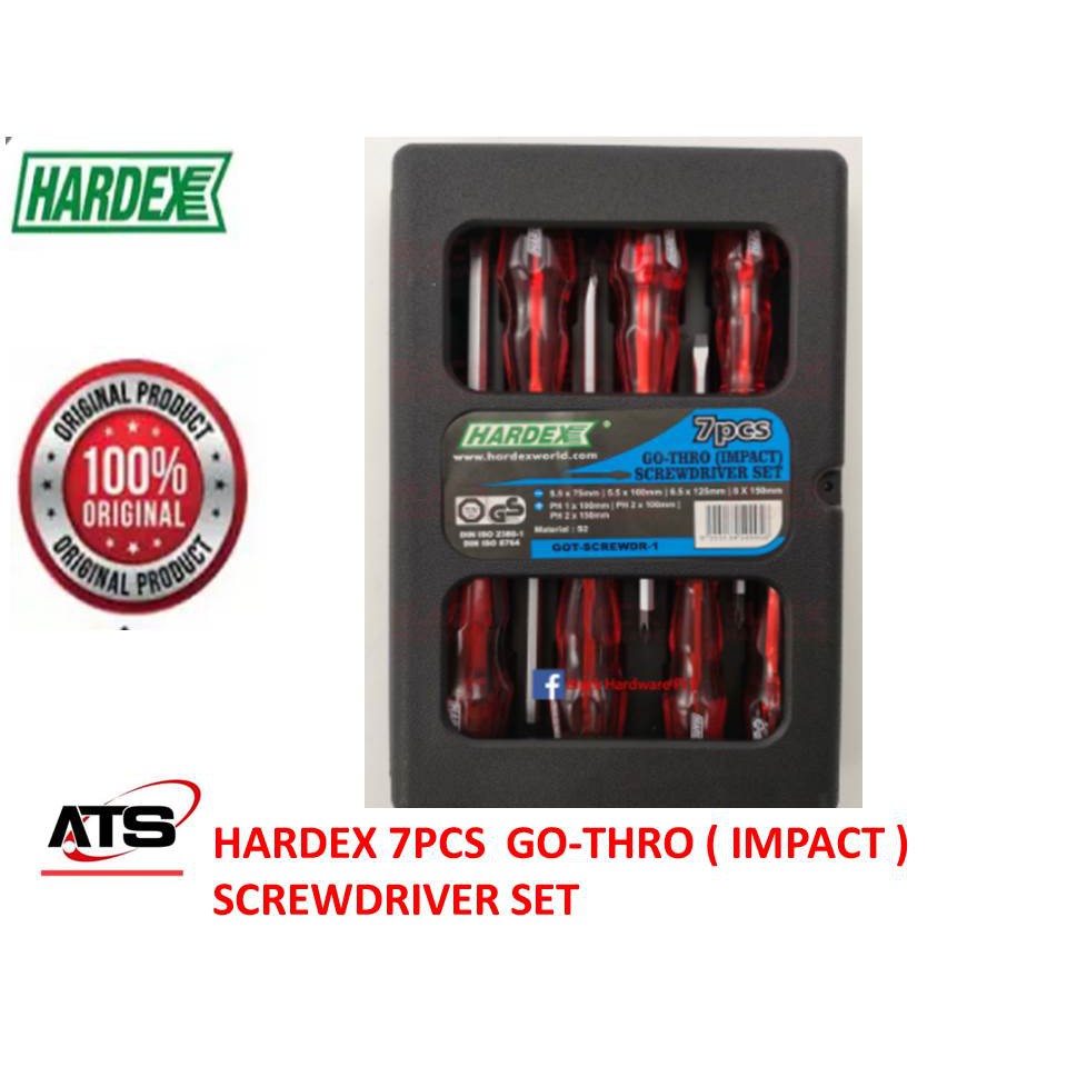 HARDEX ORIGINAL 7PCS GO-THRO (IMPACT) SCREWDRIVER SET | Shopee Malaysia
