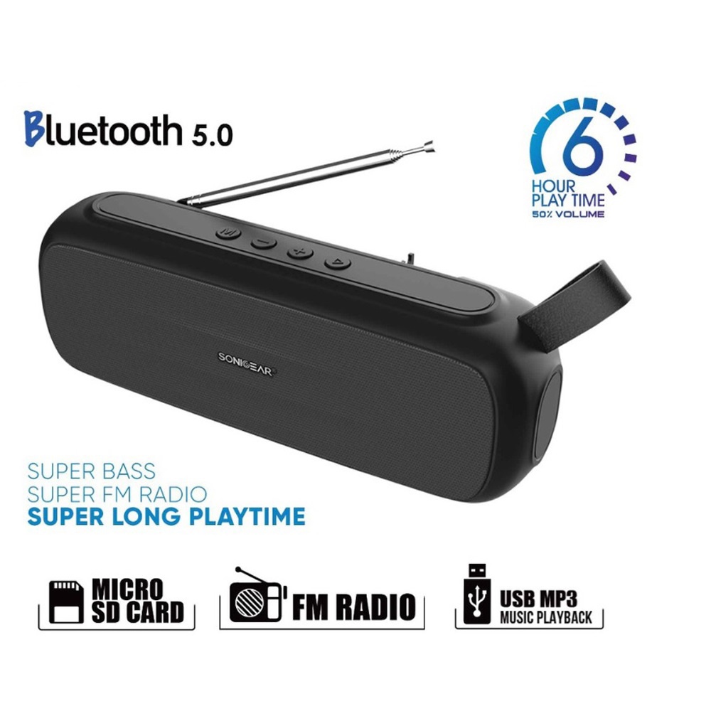SonicGear P8000 Super Bluetooth 5.0 Portable TWS Speaker (Black ...