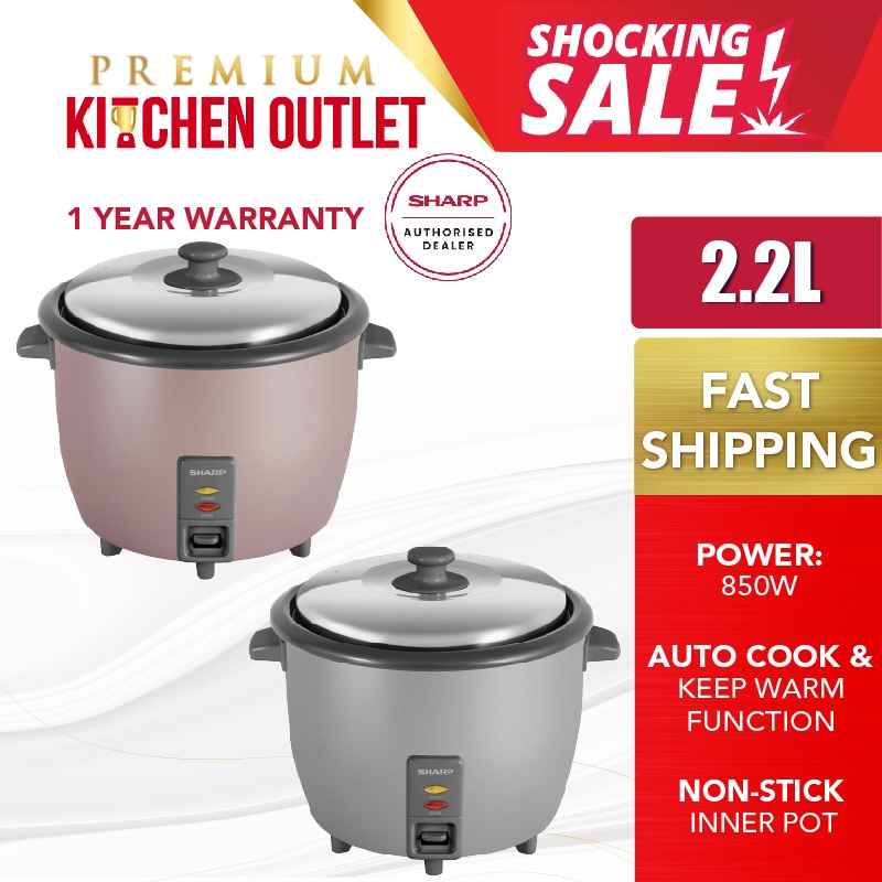 Sharp 2.2L Conventional Rice Cooker KSH228SPK | KSH228SSL | Non-Stick ...
