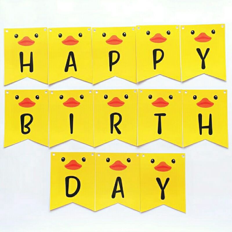 Banner flag bunting flag garland flag birthday duck ducky yellow duck ...