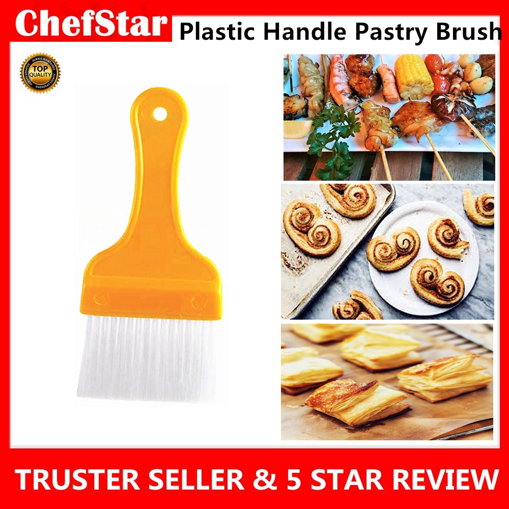 YELLOW BBQ BRUSH BAKERY BRUSH COOKING BRUSH Plastic Handle Pastry ...
