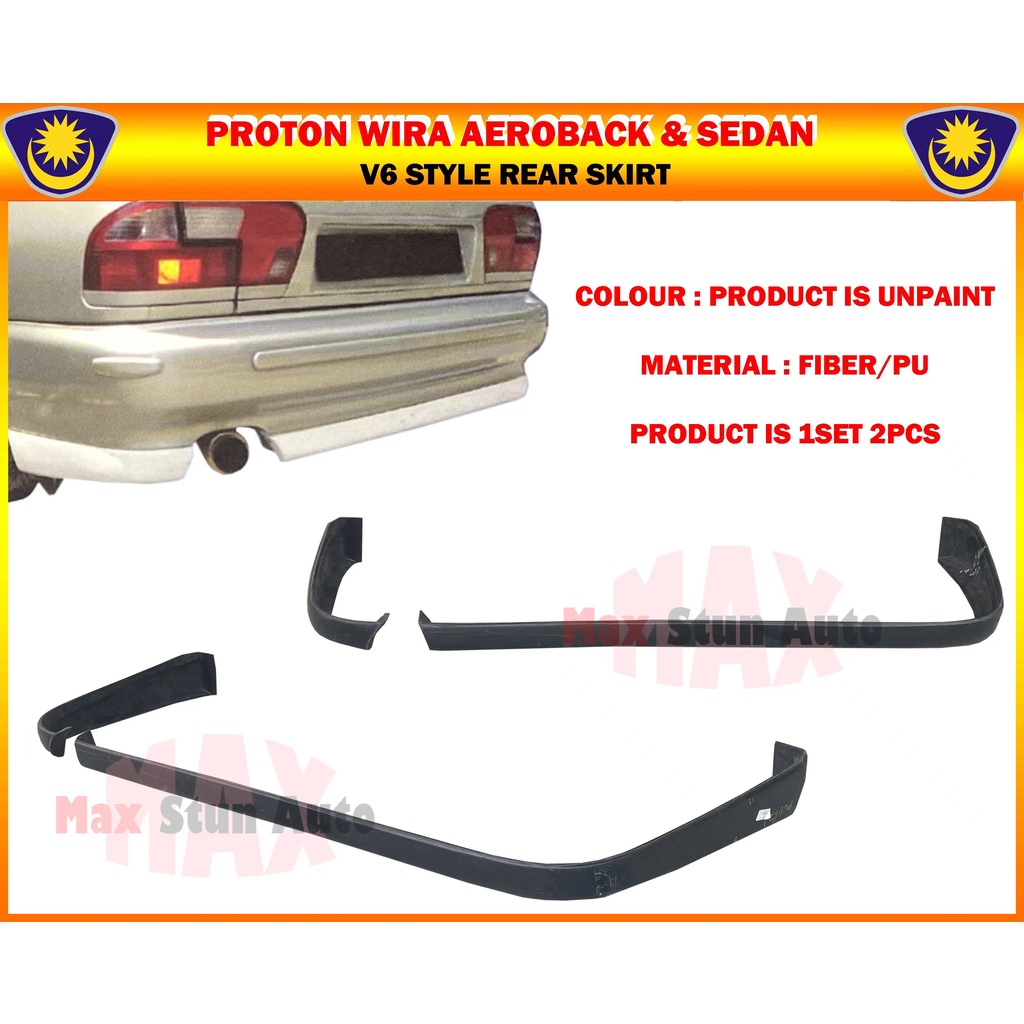 PROTON WIRA SEDAN SALOON AEROBACK REAR SKIRT (GSR,EVO3,SE,V6,NM,BOMEX ...