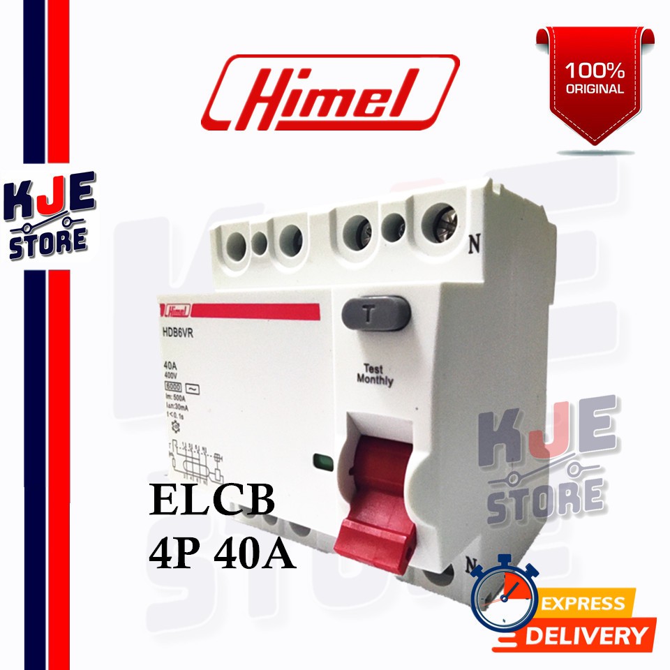 HIMEL ELCB 4P 40A HDB6VR440 HDB3VR440 [30mA/100mA/300mA] [Ready Stock] | Shopee Malaysia