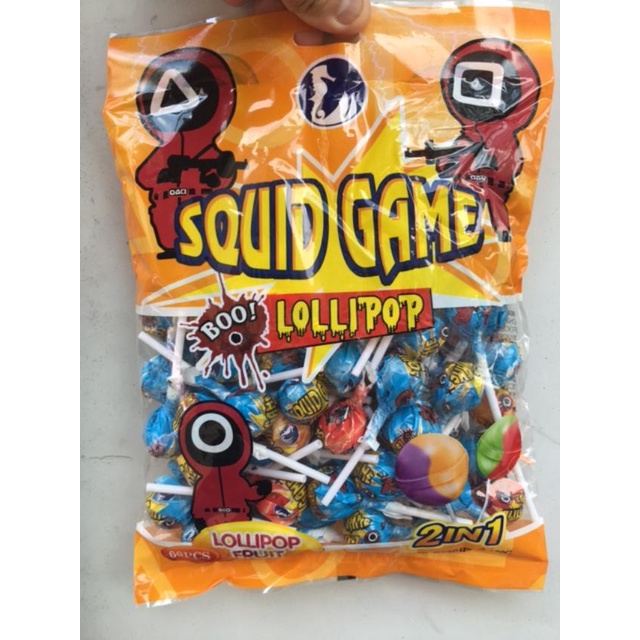 60 Pcs Hamac Big Top Sour Pops Lollipops / Squid Game/ Dinosaur/ Pokemon Mix Fruit Lollipop ...
