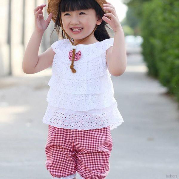BOBORA Fashion Cute Baby Girl Clothes Summer Ruffled Dots Shorts Set ...