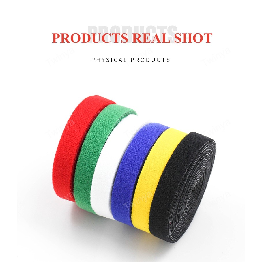 5M Wire Organizer hook loop Cable Ties Straps Tape Adhesive Fastener ...