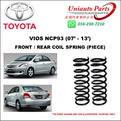 TOYOTA VIOS NCP93 (07' - 13') FRONT / REAR COIL SPRING (PIECE) | Shopee ...