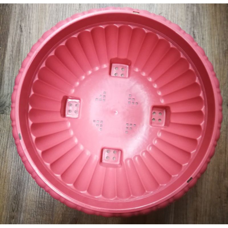 13" PASU BUNGA LEPER | BIG ROUND FLAT FLOWER POT ROSE PINK 🌷 | Shopee ...