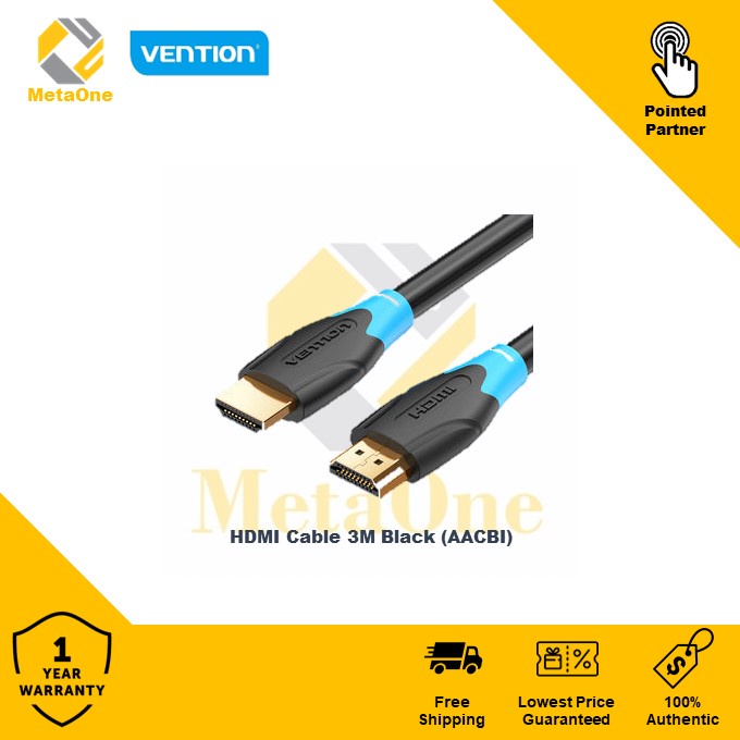 Vention - HDMI Cable 3M Black (AACBI) | Shopee Malaysia