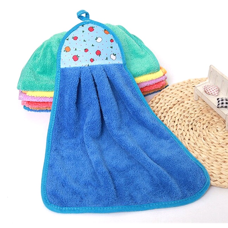 𝗖𝗢𝗥𝗔𝗟 𝗩𝗘𝗟𝗩𝗘𝗧 》 Ultra Thick Absorbent Microfiber Hanging Hand Kitchen ...