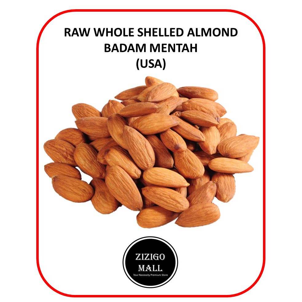 Whole Shelled Almond Natural Premium Grade USA California / Badam Biji ...